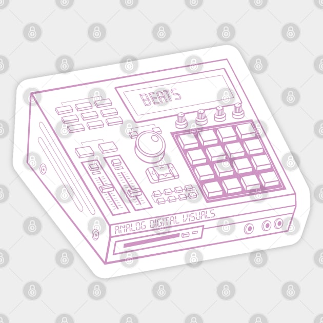 Beat Maker (Pastel Violet Lines) Analog / Music - Beat Maker - Sticker ...
