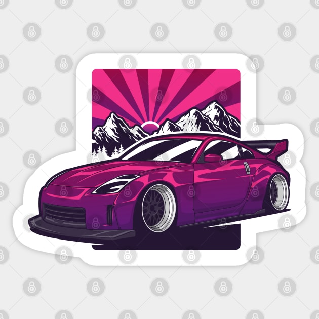 Purple 350Z Fairlady Z Widebody JDM - 350z - Sticker | TeePublic