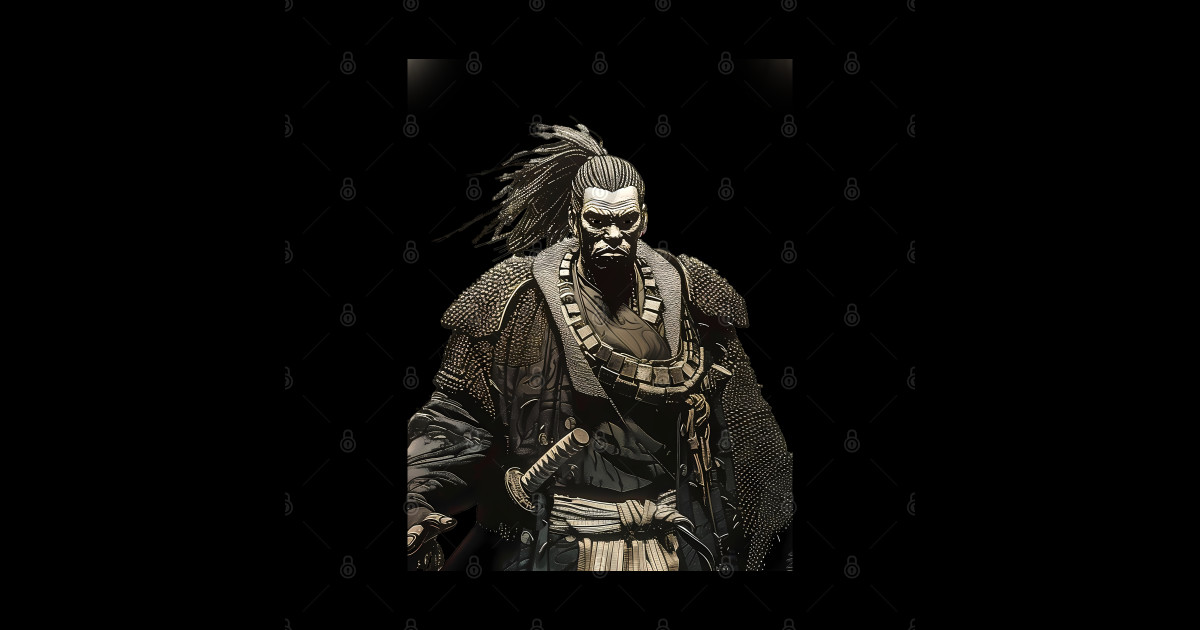 Yasuke (弥助) Black Samurai in 1579 Feudal Japan No. 13 on a light ...
