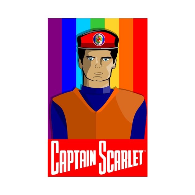 Captain Scarlet Retro Poster Style - Captain Scarlet - T-Shirt | TeePublic