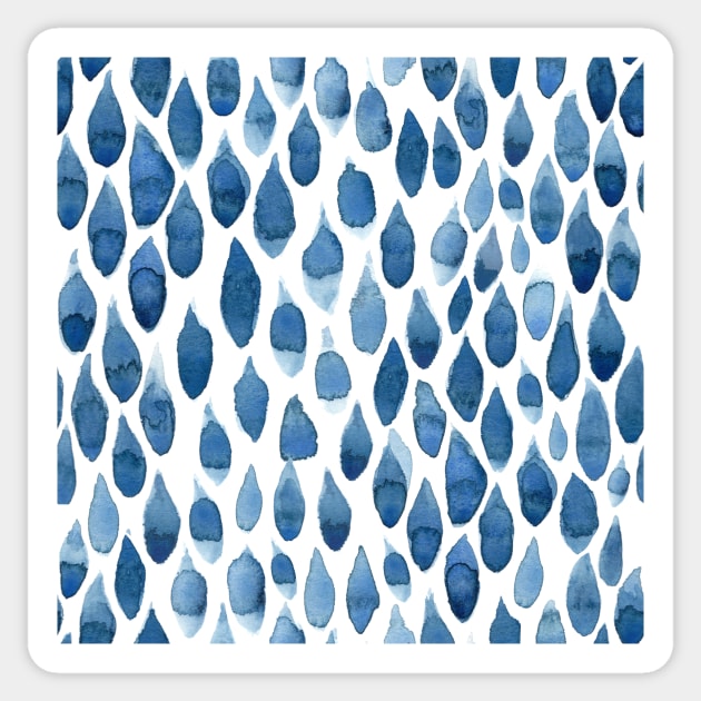 Rain repeating pattern watercolor blue & white - Water - Sticker ...