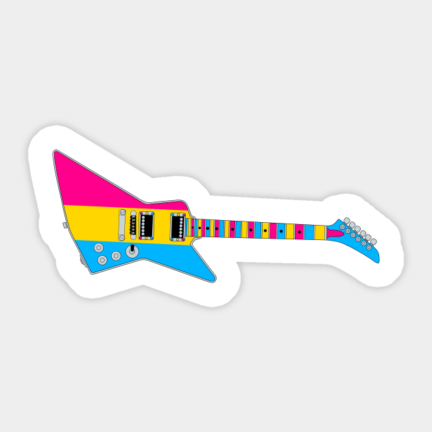 Pansexual Pride Electric Guitar - Pride Flag - Sticker | TeePublic