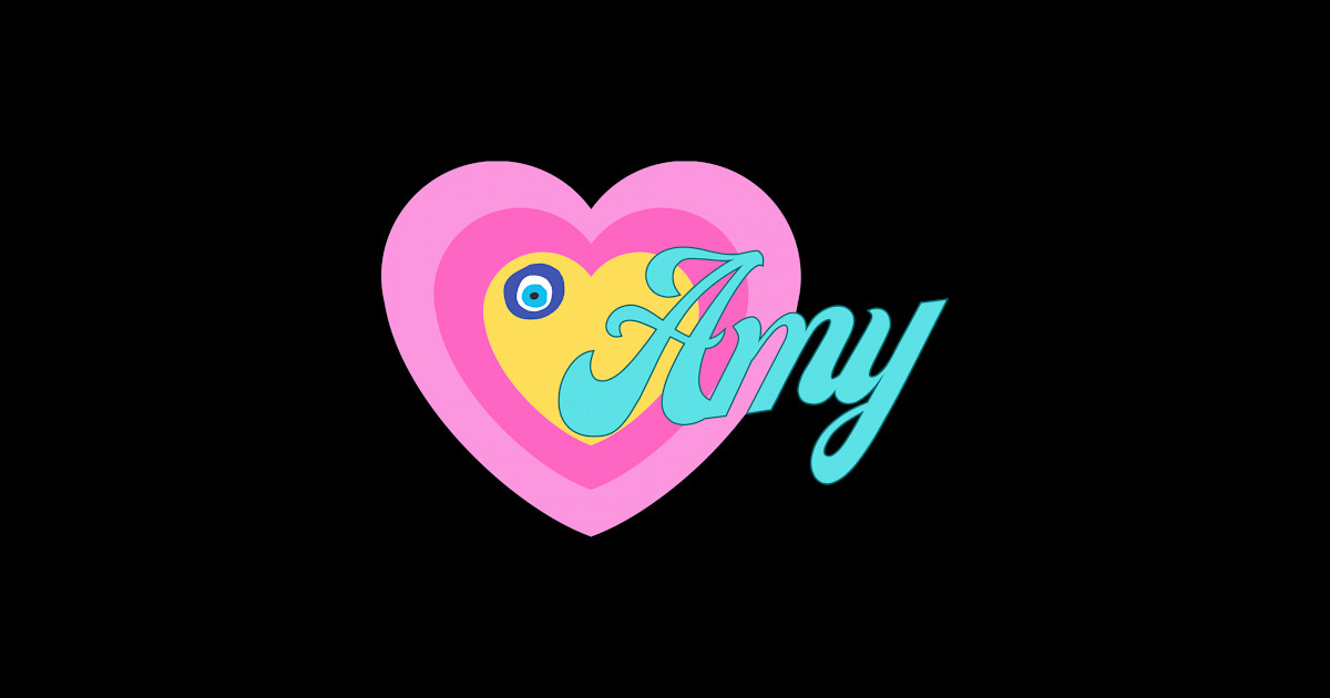 Amy in Colorful Heart Illustration - Personalized Heart Illustration ...