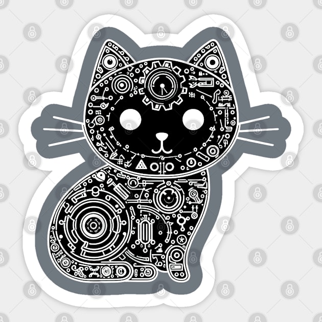 AutoCAT - Cat Robot, AutoCAD Design, Mechanical Cat :) - Cat - Sticker ...