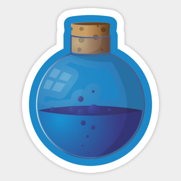 Glass Bottle Cartoon Style - Glass - Sticker | TeePublic