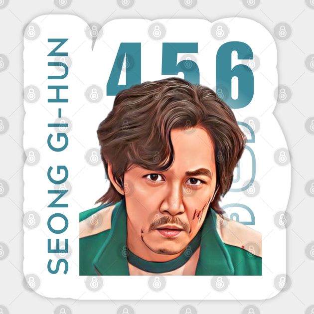 SQUID GAME Player 456 GI HUN - Squid Game - Sticker | TeePublic