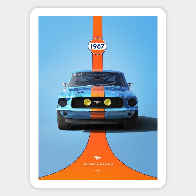 Mustang Race Car - Mustang - Sticker | TeePublic
