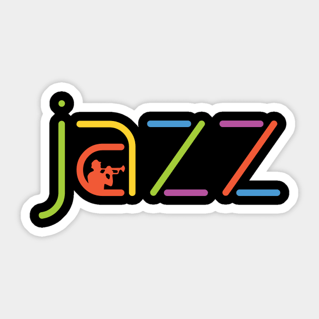 Colorful Jazz Signature - Jazz - Sticker | TeePublic