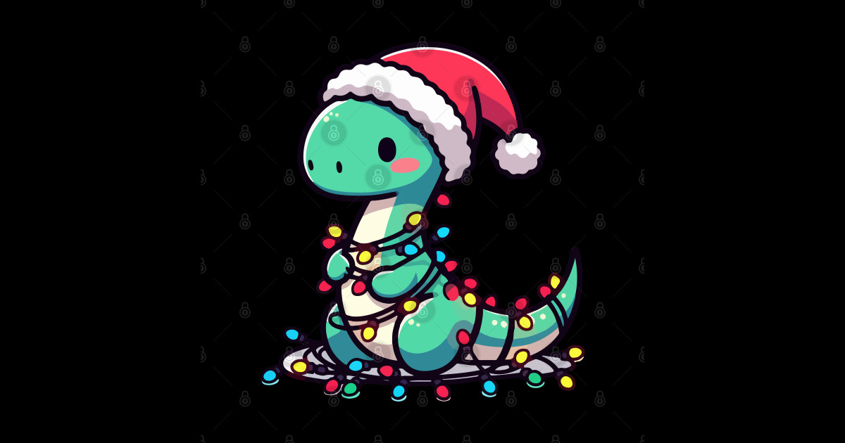 Dinosaur Brontosaurus Merry Christmas - Christmas Dino - Sticker ...