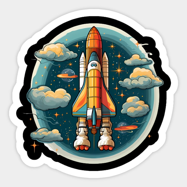 AI Generated Rocketship - Rocketship - Sticker | TeePublic