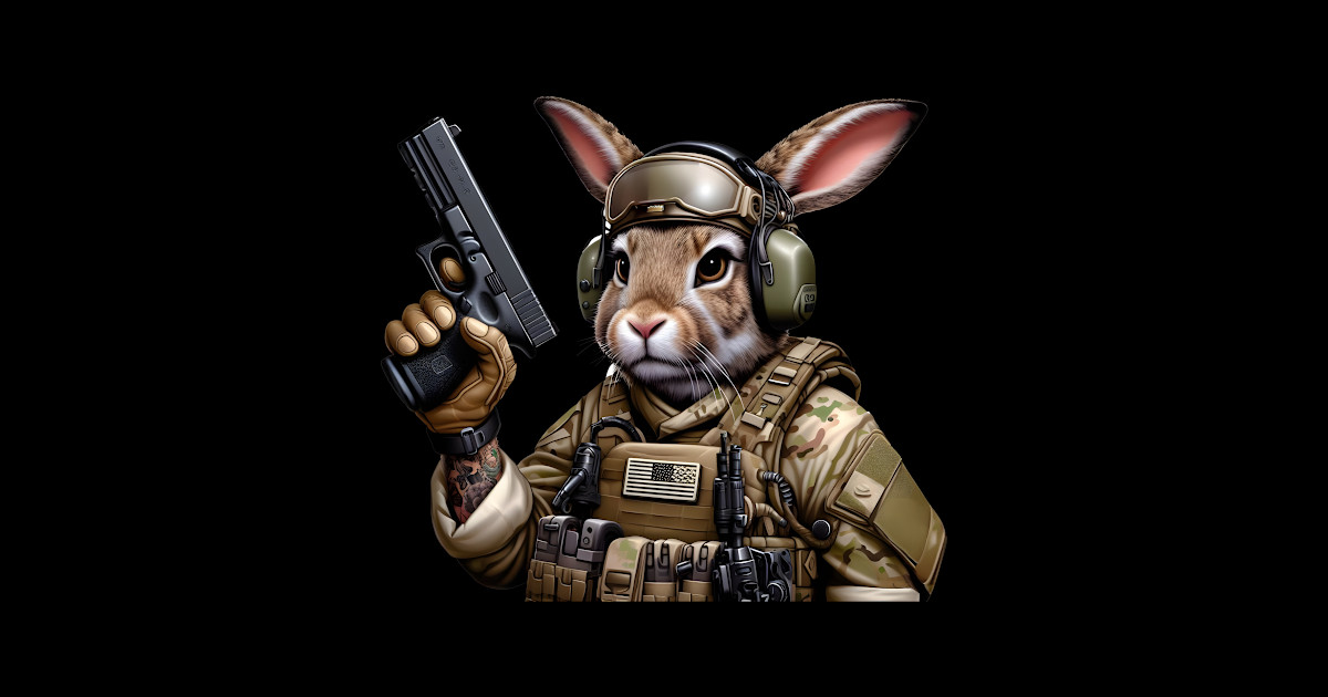Tactical Rabbit - Rabbit - Sticker | TeePublic