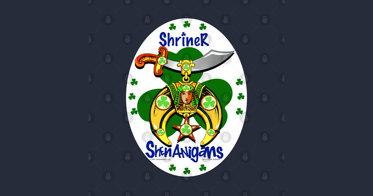 Shriner Shenanigans On White Oval... Printed Front and Back ...