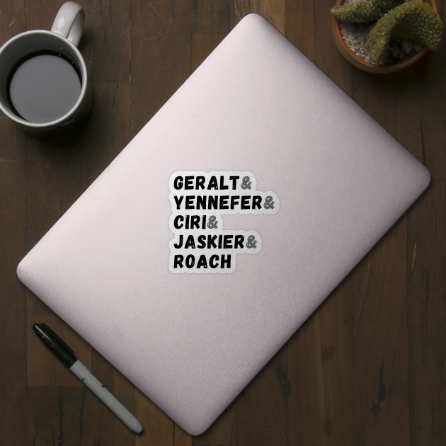 Geralt & Yennefer & Ciri & Jaskier & Roach II - Witcher - Sticker ...