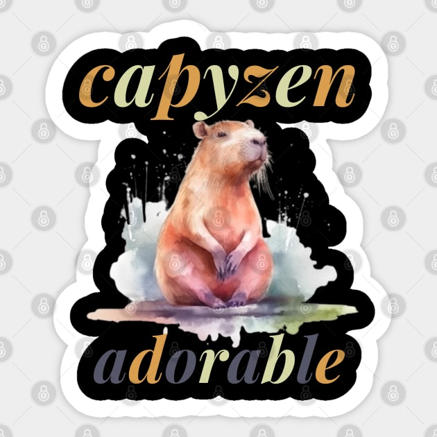 Capyzen adorable - Capybara Zen - Sticker | TeePublic