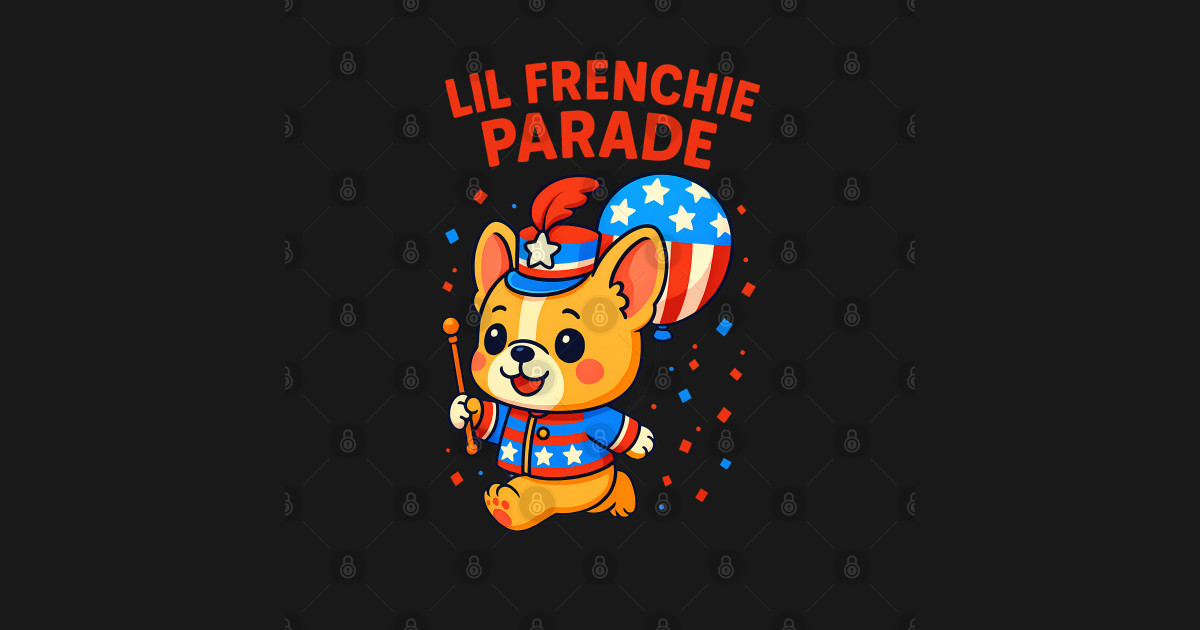 Lil Frenchie Parade – Patriotic Chibi French Bulldog Design - Dog - T ...