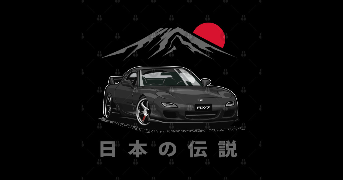JDM Tuner RX-7 (Brilliant Black) - Mazda Rx7 - Posters and Art Prints ...