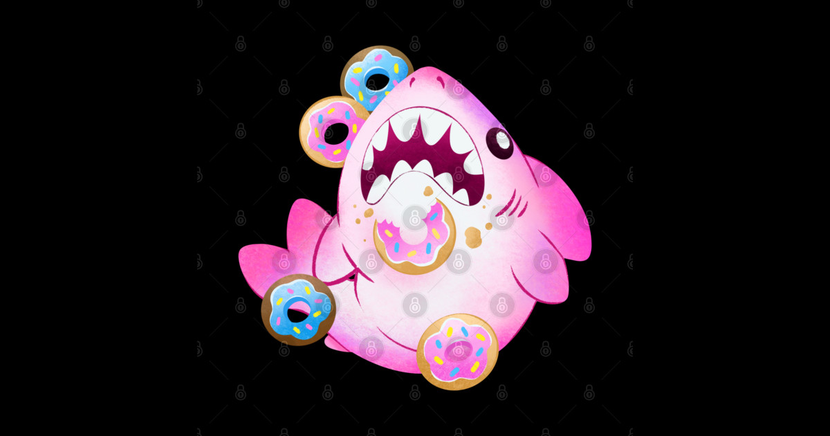 Sharks and Donuts - Shark - Sticker | TeePublic