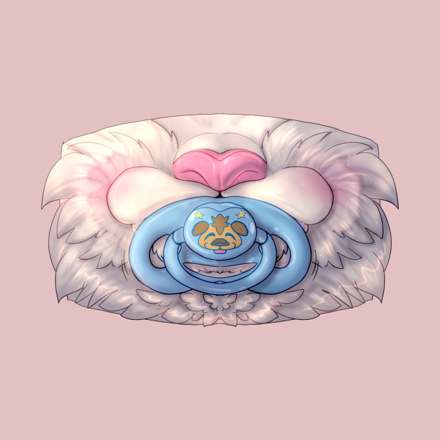 Cute Kit Paci Mask - White w/ Blue Paci - Puppy Mask - Tapestry | TeePublic