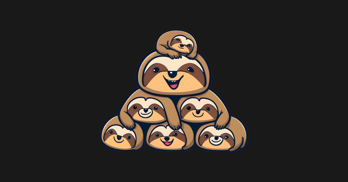 Sloth Stack Funny Triangular design - Sloth Stack - T-Shirt | TeePublic