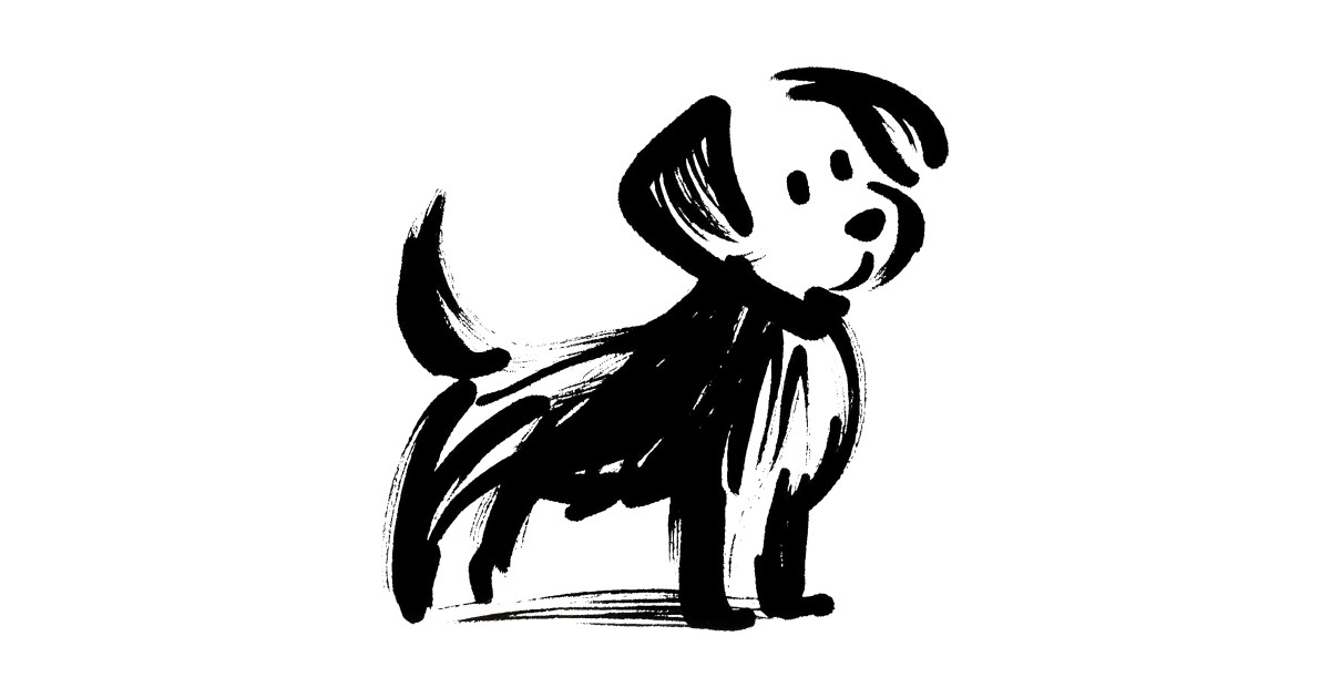 Simple stick figure drawing of a dog in black iink - Stick Figure Dog ...
