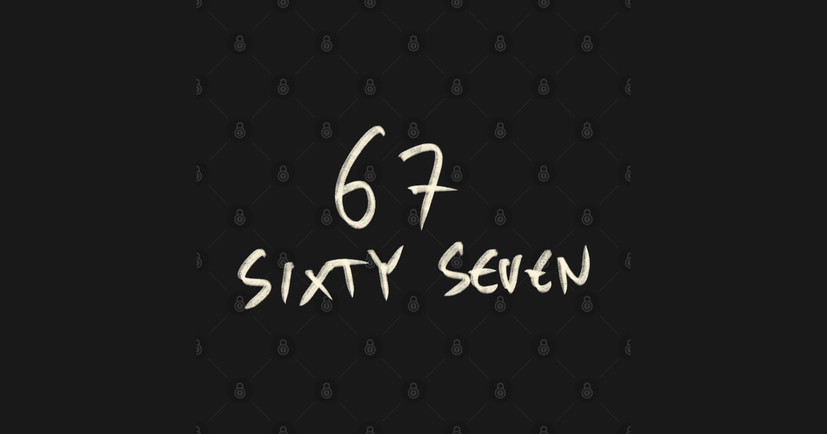 Hand Drawn Letter Number 67 Sixty Seven - 67th Birthday Gift - T-Shirt ...