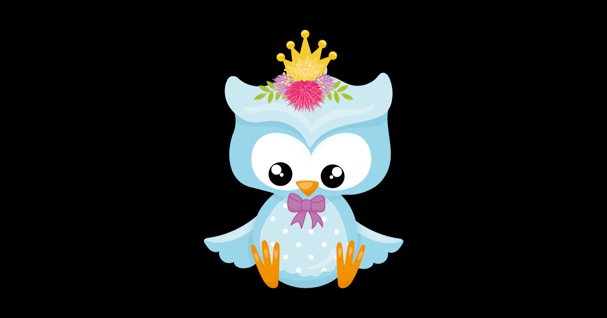 Princess Owl, Blue Owl, Cute Owl, Flowers, Crown - Princess Owl ...