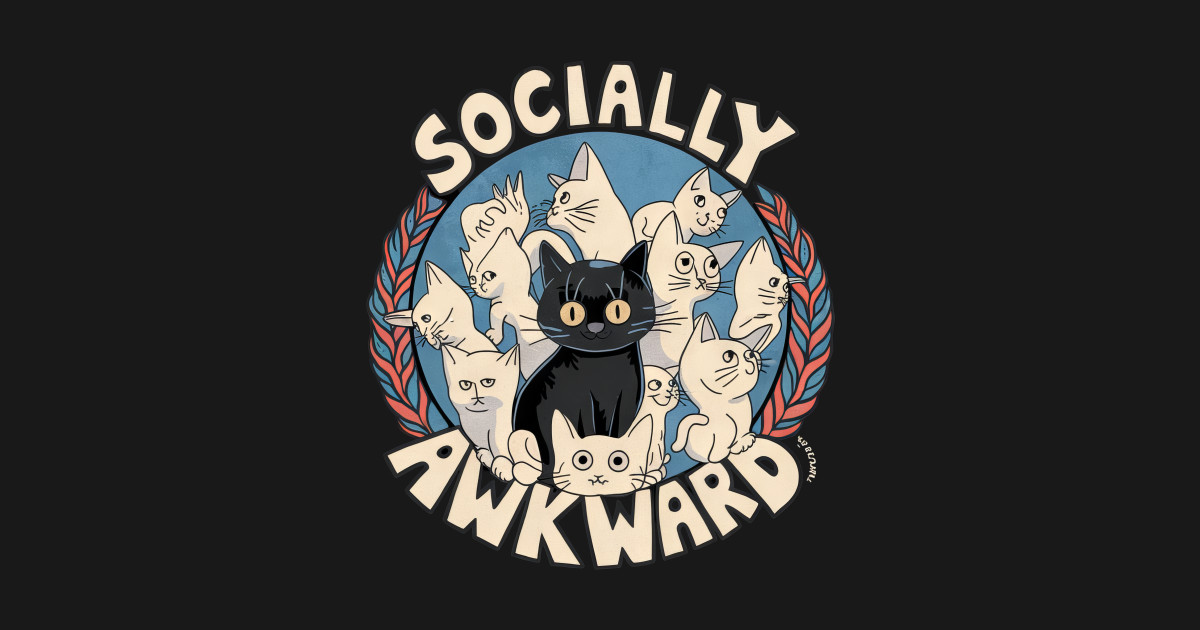Socially Awkward Cats - Introvert Cat - T-Shirt | TeePublic