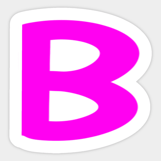 Letter B Pink - Letter B - Sticker | TeePublic