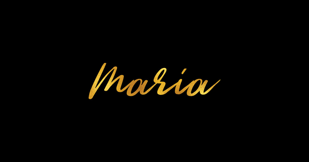 Maria Name Hand Lettering in Faux Gold Letters - Maria - Sticker ...