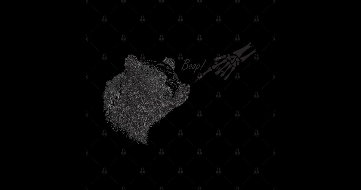 Funny Boop Bear Kawaii Animal Couple Love Design - Boop Bear - Sticker ...