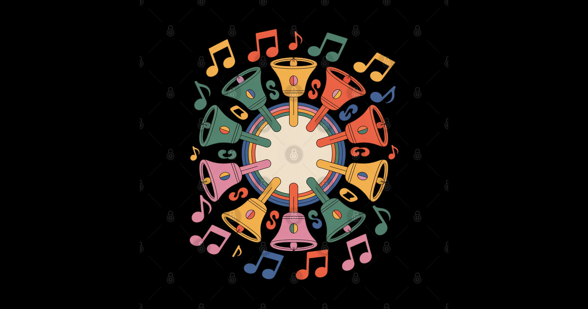 Handbell Colors A Circle of Bells And Music Notes - Handbell Colors A ...