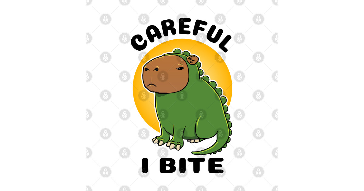 Careful I bite Capybara Dinosaur - I Bite - T-Shirt | TeePublic