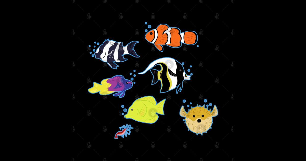 Clownfish and Friends - Fish - Sticker | TeePublic