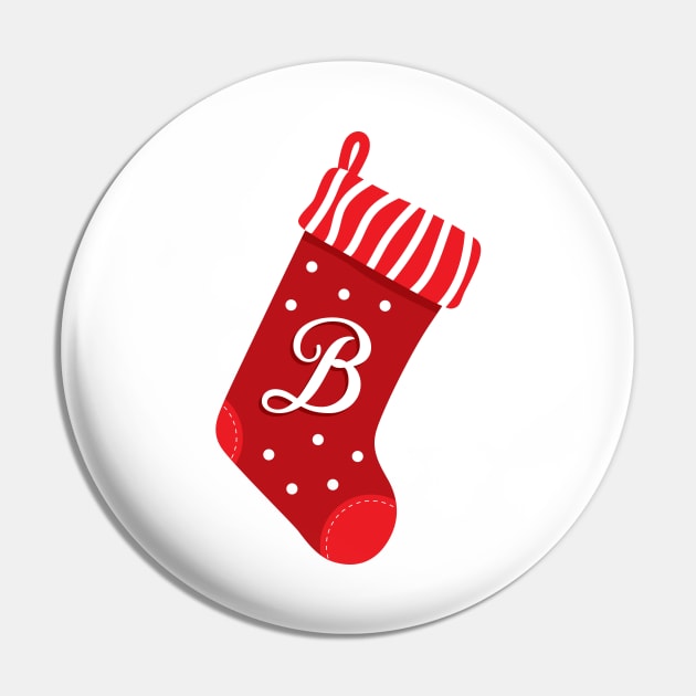 Christmas Stocking with the Letter B - Xmas Stocking - Pin | TeePublic