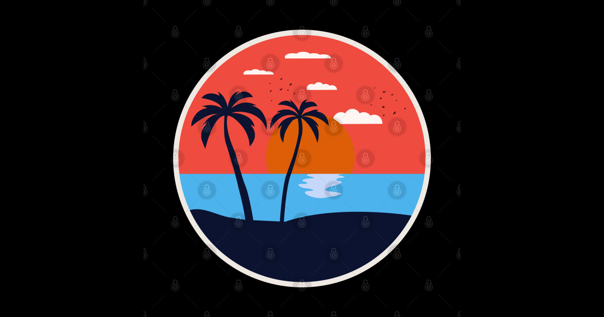 Summer Sunset - Summer Vacation Gifts - Sticker | TeePublic