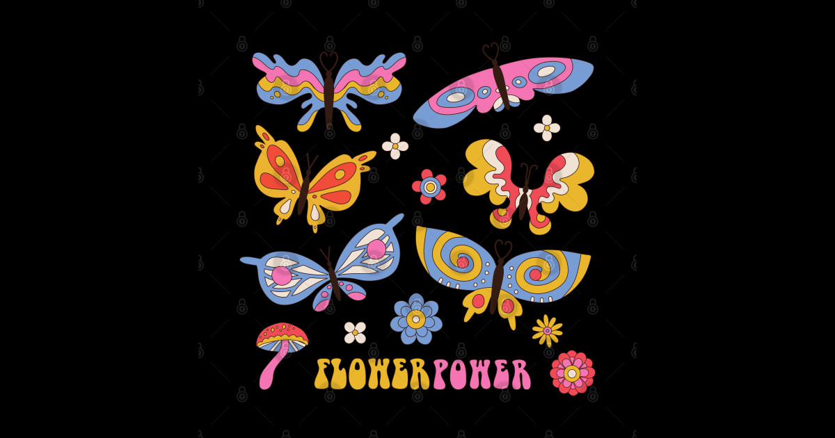 flower power - Butterfly Power - Sticker | TeePublic