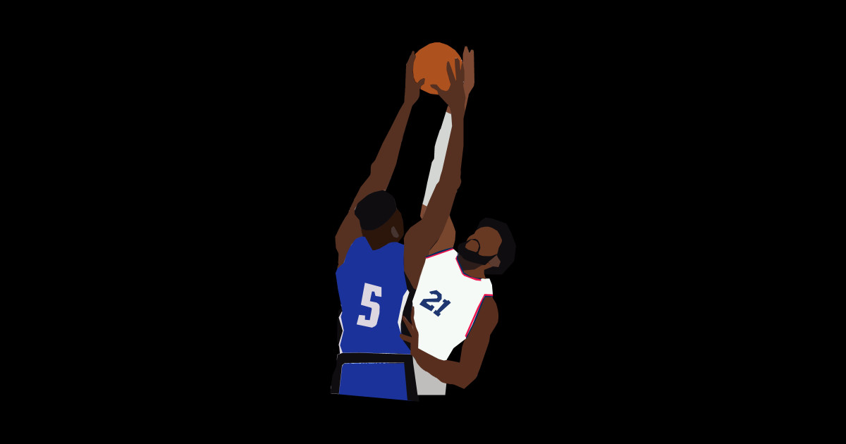 Mo Bamba Dunk on Joel Embiid - Orlando Magic - Nba - Sticker | TeePublic