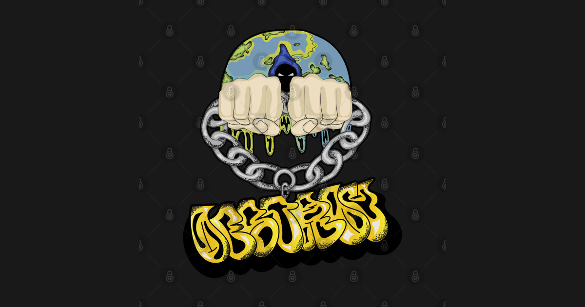 Break the Chains of Earth Destruction - Street Art Style - T-Shirt | TeePublic