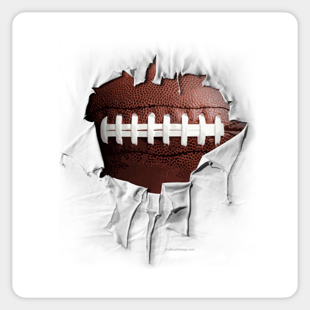 Shredded, Ripped and Torn Football - Football - Sticker | TeePublic