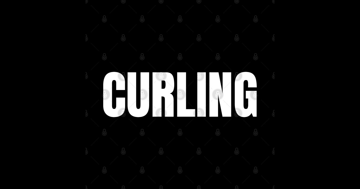 Curling Word - Simple Bold Text - Curling - Sticker | TeePublic