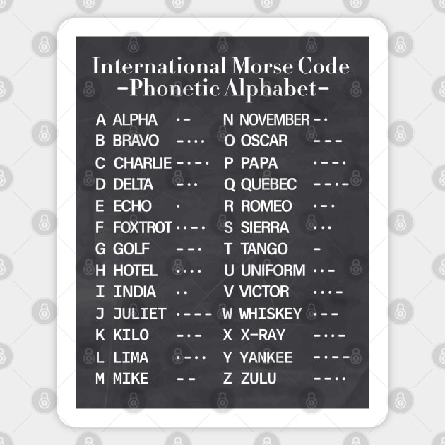 Morse Code Alphabet - Morse Code - Sticker | TeePublic