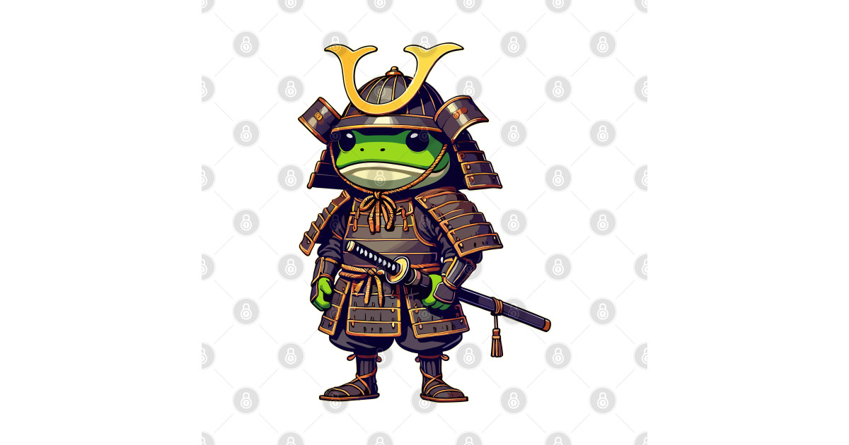 Samurai Grumpy Frog - Samurai Frog - T-Shirt | TeePublic