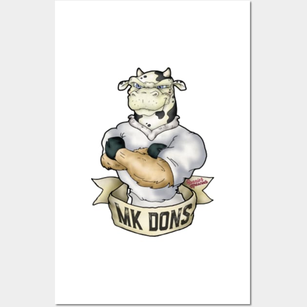 MK Dons Cow Mascot - Ronnies Mascots - Posters and Art Prints | TeePublic