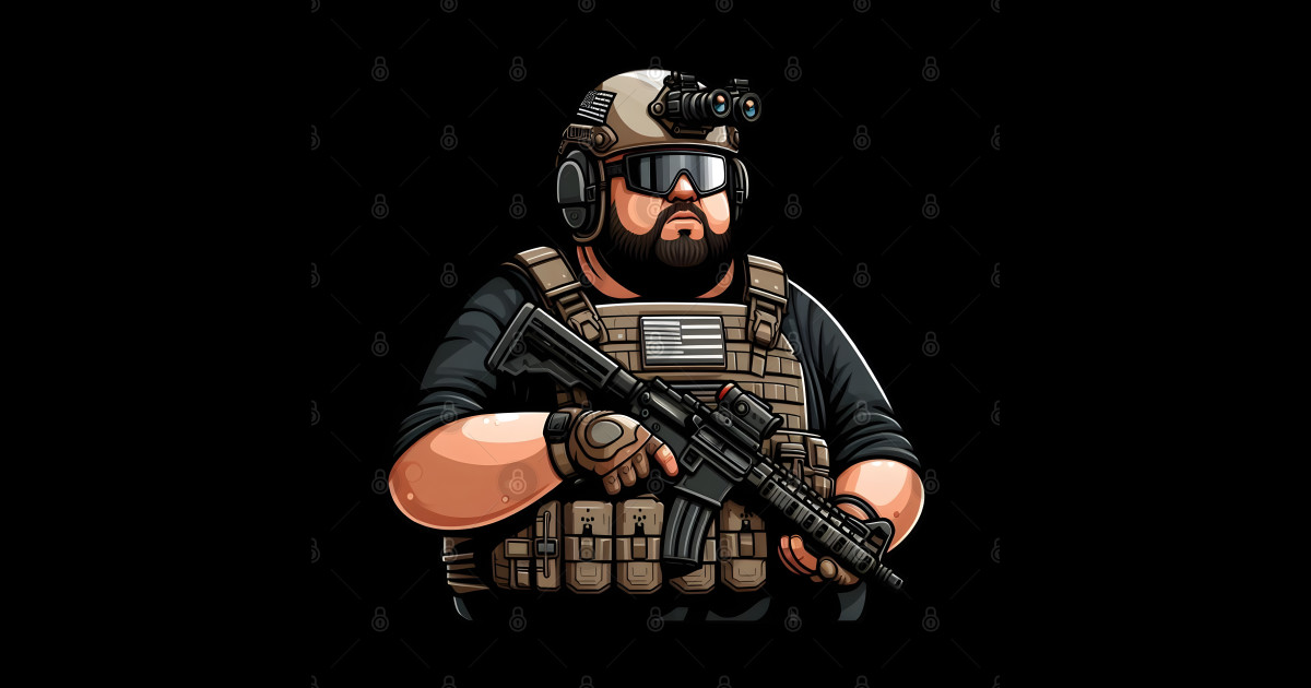 Tactical Fatman - Tactical - Sticker | TeePublic