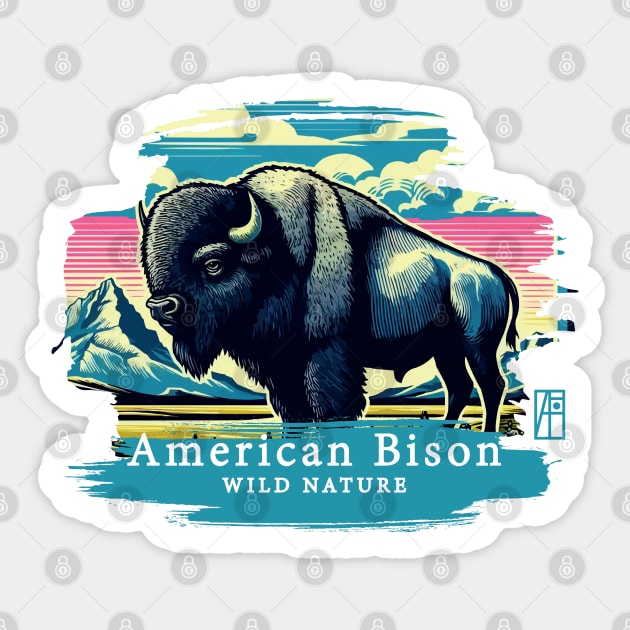 American Bison - WILD NATURE - BISON -9 - American Bison - Sticker ...