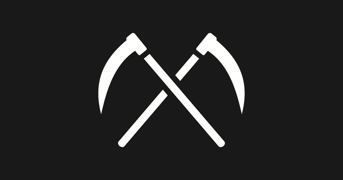 Crossed scythes - Scythe - Sticker | TeePublic