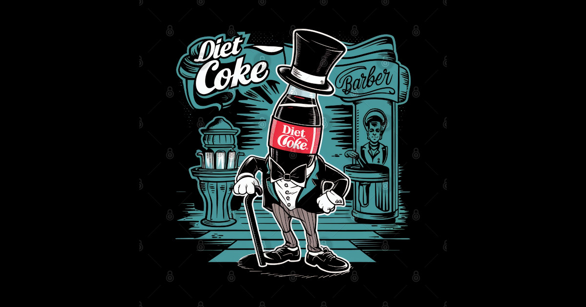 Diet Coke Cartoon - Diet Coke - Sticker | TeePublic