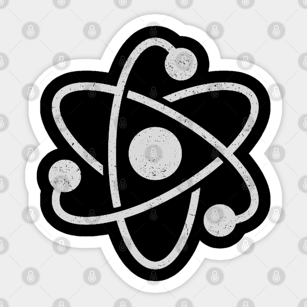 Atomic Atom Minimalist Symbol - Atomic - Sticker | TeePublic