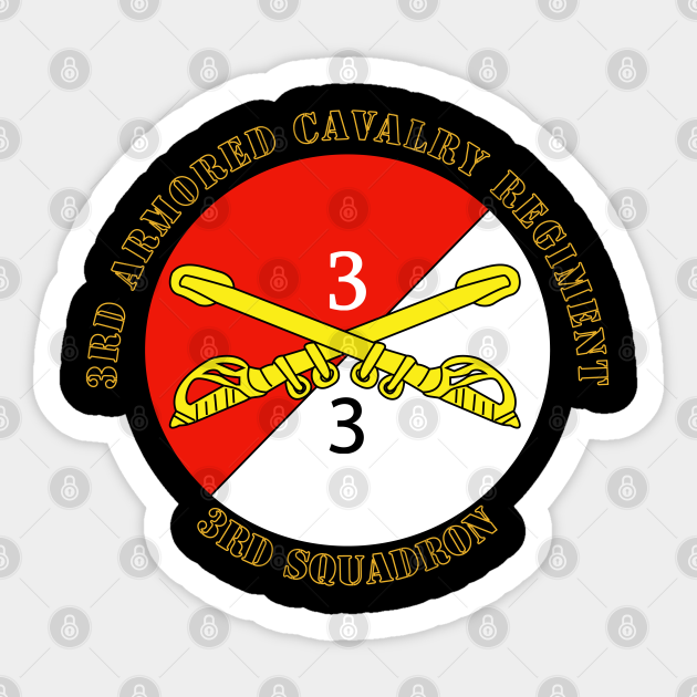 3rd Squadron - 3rd Armored Cavalry Regiment with Text - Iraq - Sticker ...
