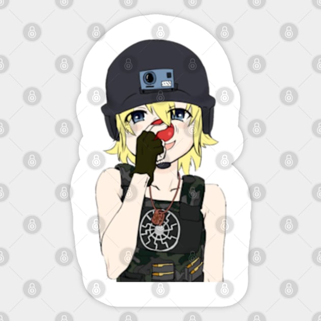 Brenton Tarrant Anime Girl design - Clown - Sticker | TeePublic